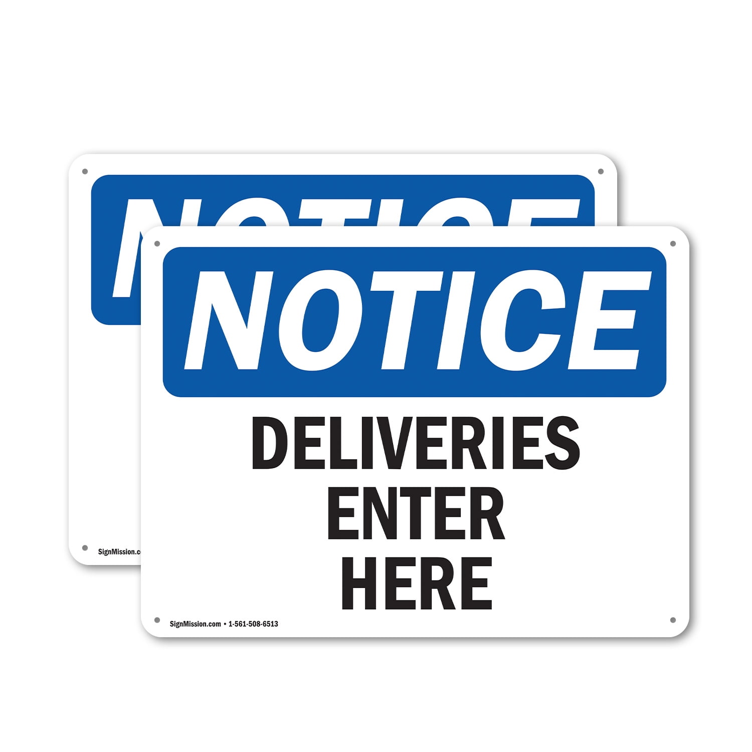 (2 Pack) Deliveries Enter Here OSHA Notice Sign 14 Inch X 10 Inch ...