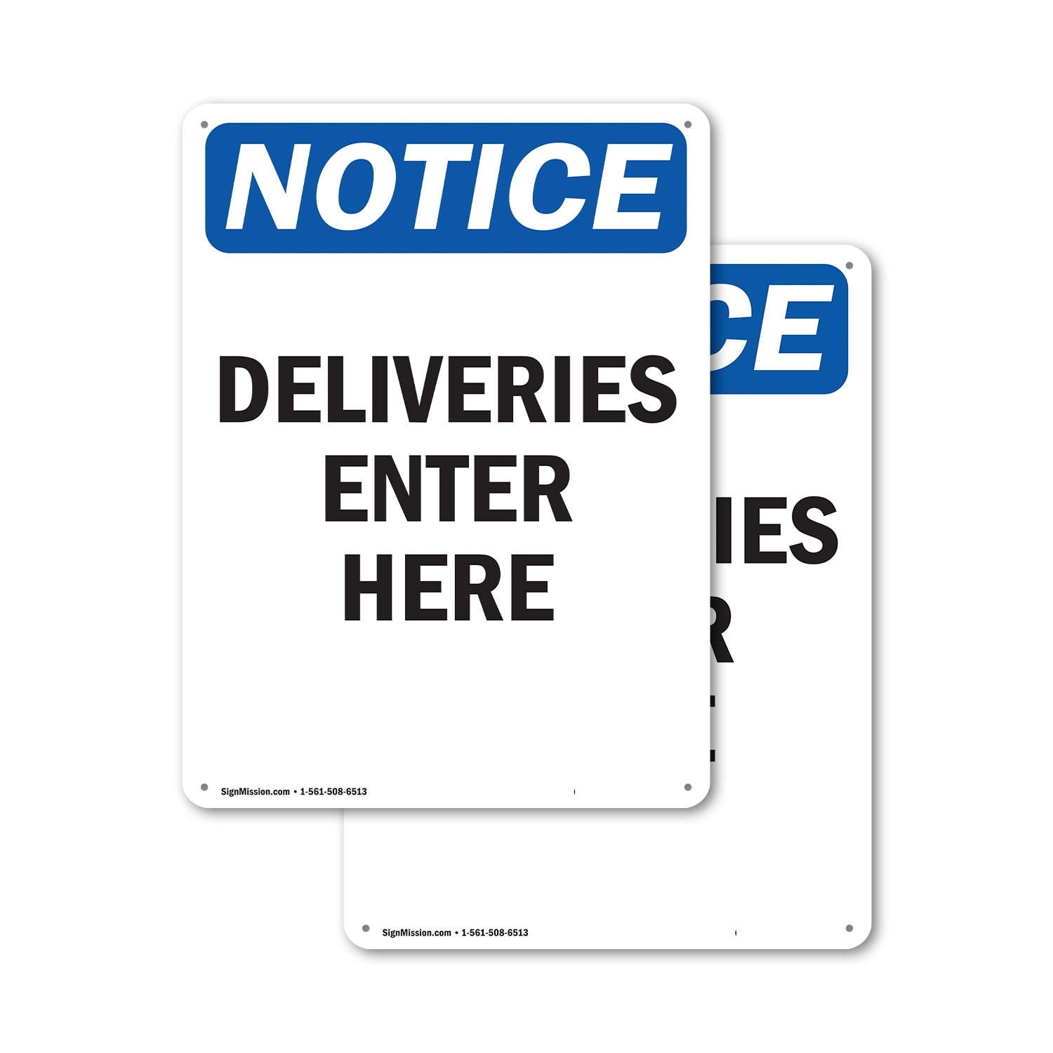(2 Pack) Deliveries Enter Here OSHA Notice Sign 7 Inch X 10 Inch ...