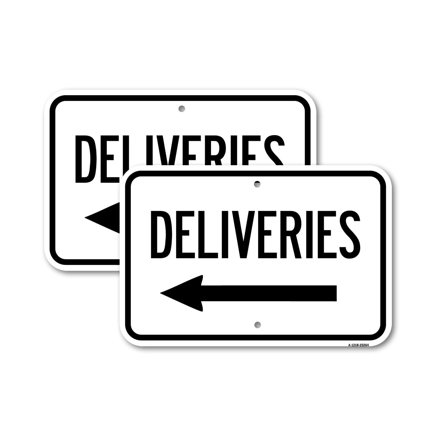 (2 Pack) Deliveries With Left Arrow | 18" X 24" Heavy-Gauge Aluminum ...