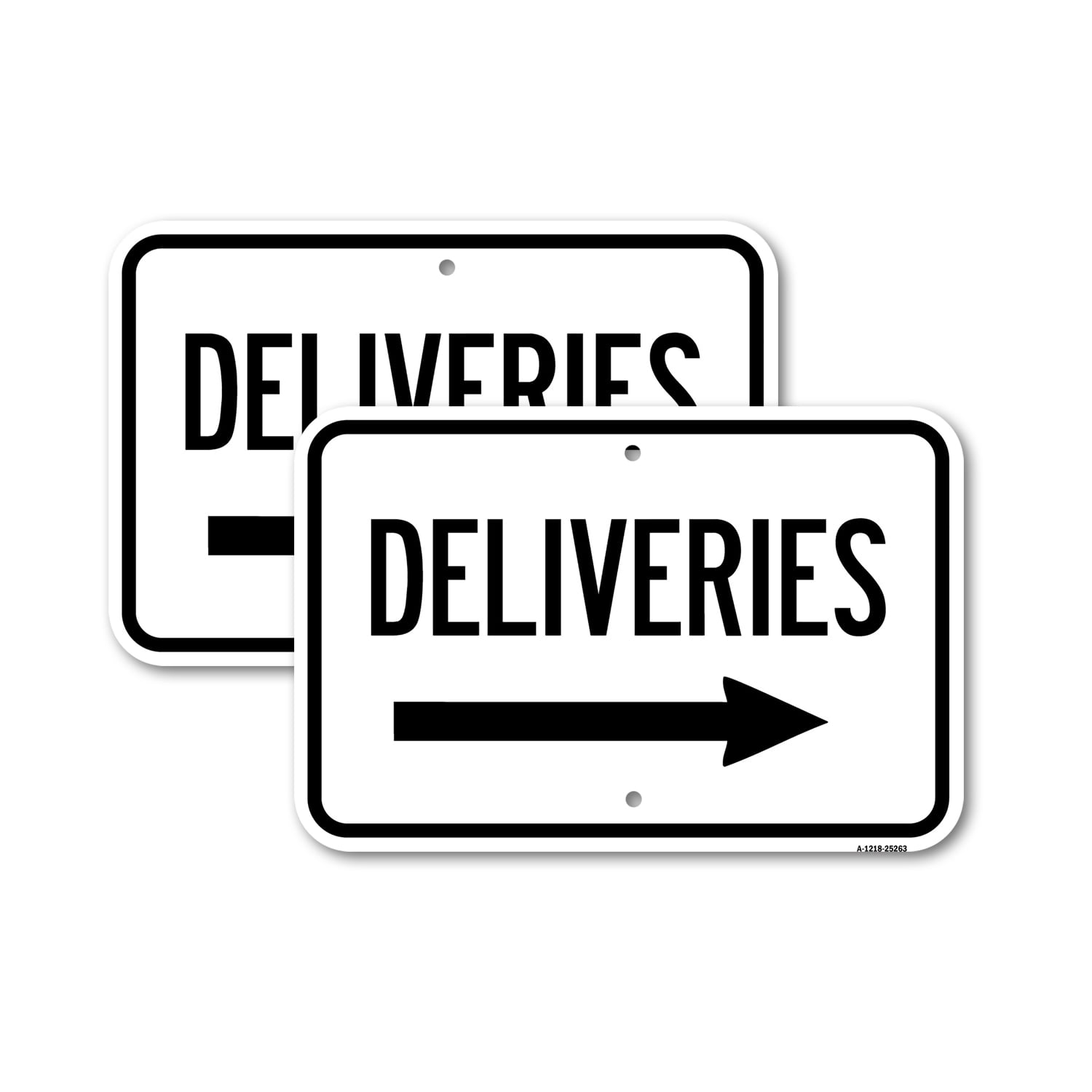 (2 Pack) Deliveries With Right Arrow | 18" X 24" Heavy-Gauge Aluminum ...