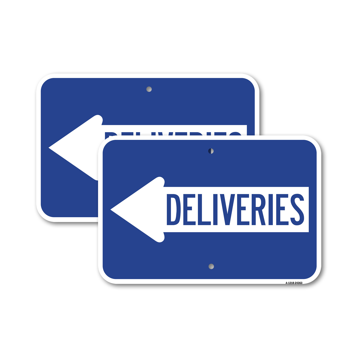 (2 Pack) Deliveries (With Left Arrow) | 12" X 18" Heavy-Gauge Aluminum ...
