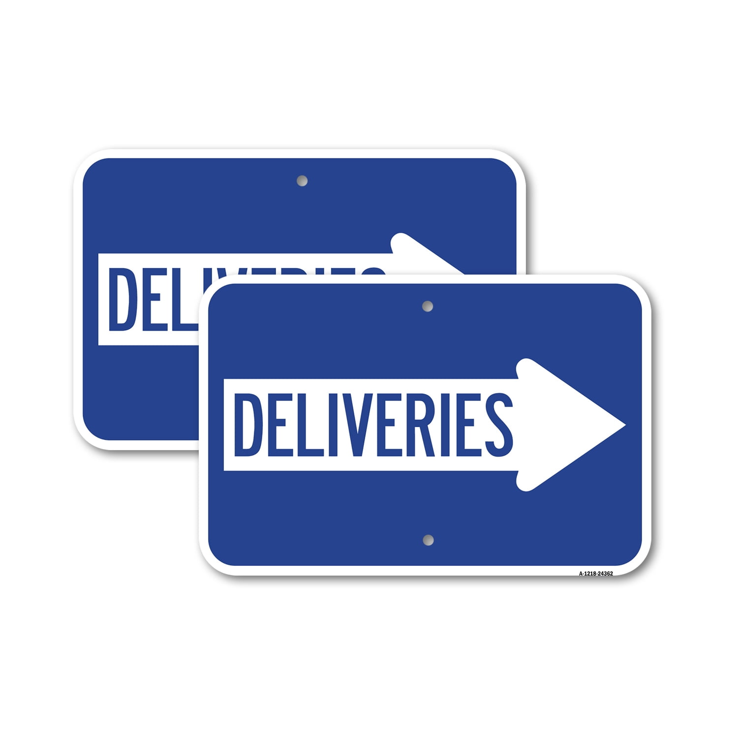 (2 Pack) Deliveries (With Right Arrow) | 18" X 24" Heavy-Gauge Aluminum ...