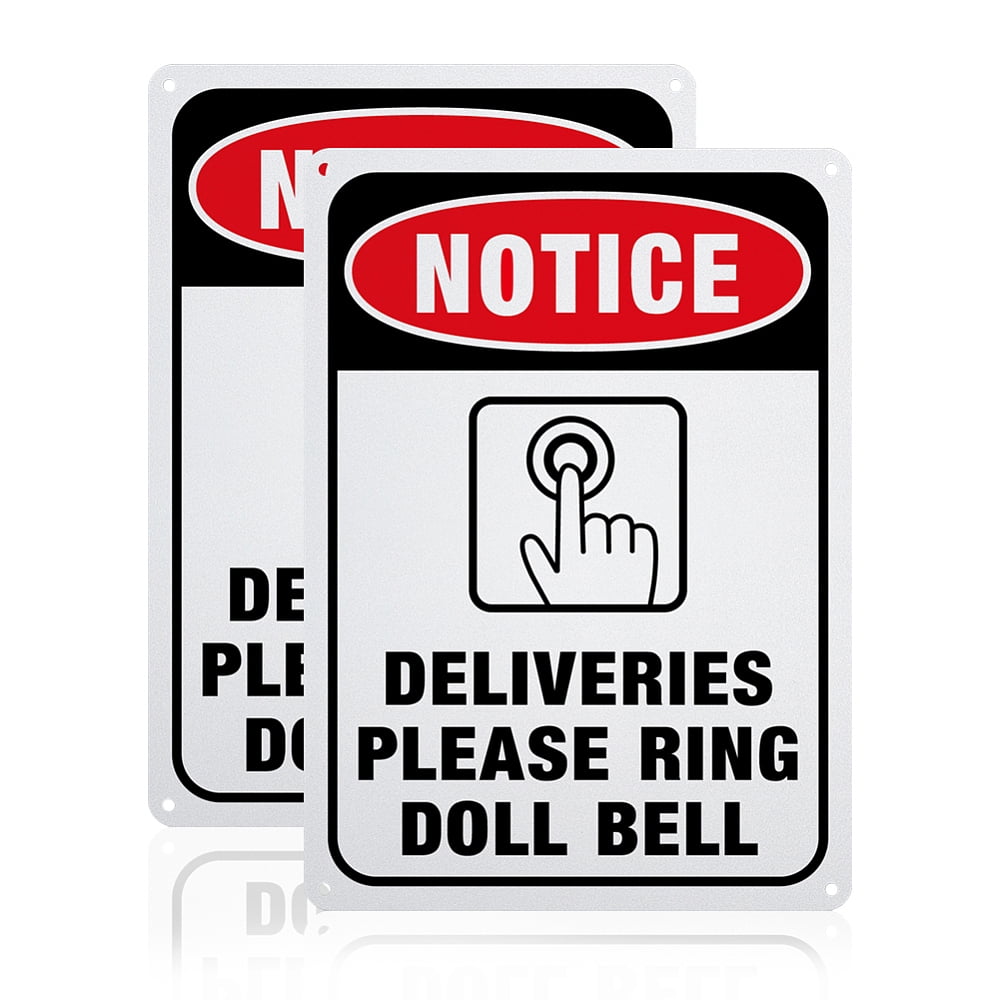 2 Pack Delivery Notice of Package Doorbell Sign 7x10 inches 40 Mil ...