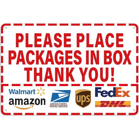 Home Delivery Signs for Packages and Instructions in Various Styles