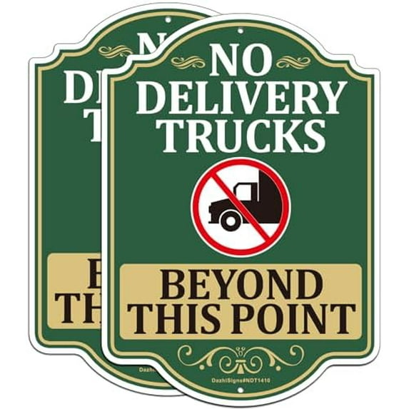 2 Pack No Delivery Trucks Beyond This Point Signs, 14" x 10" Rust Free ...