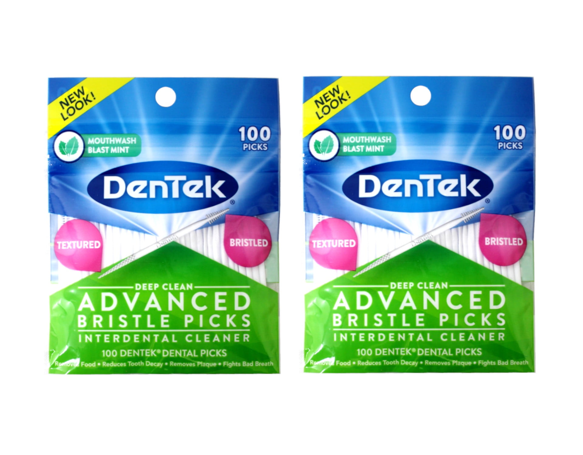 DenTek 2-Pack Deep Clean Mint Dental Picks, Plaque Removers, 100 Each ...