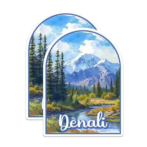 (2 Pack) Denali National Park Bumper Sticker - US National Park ...