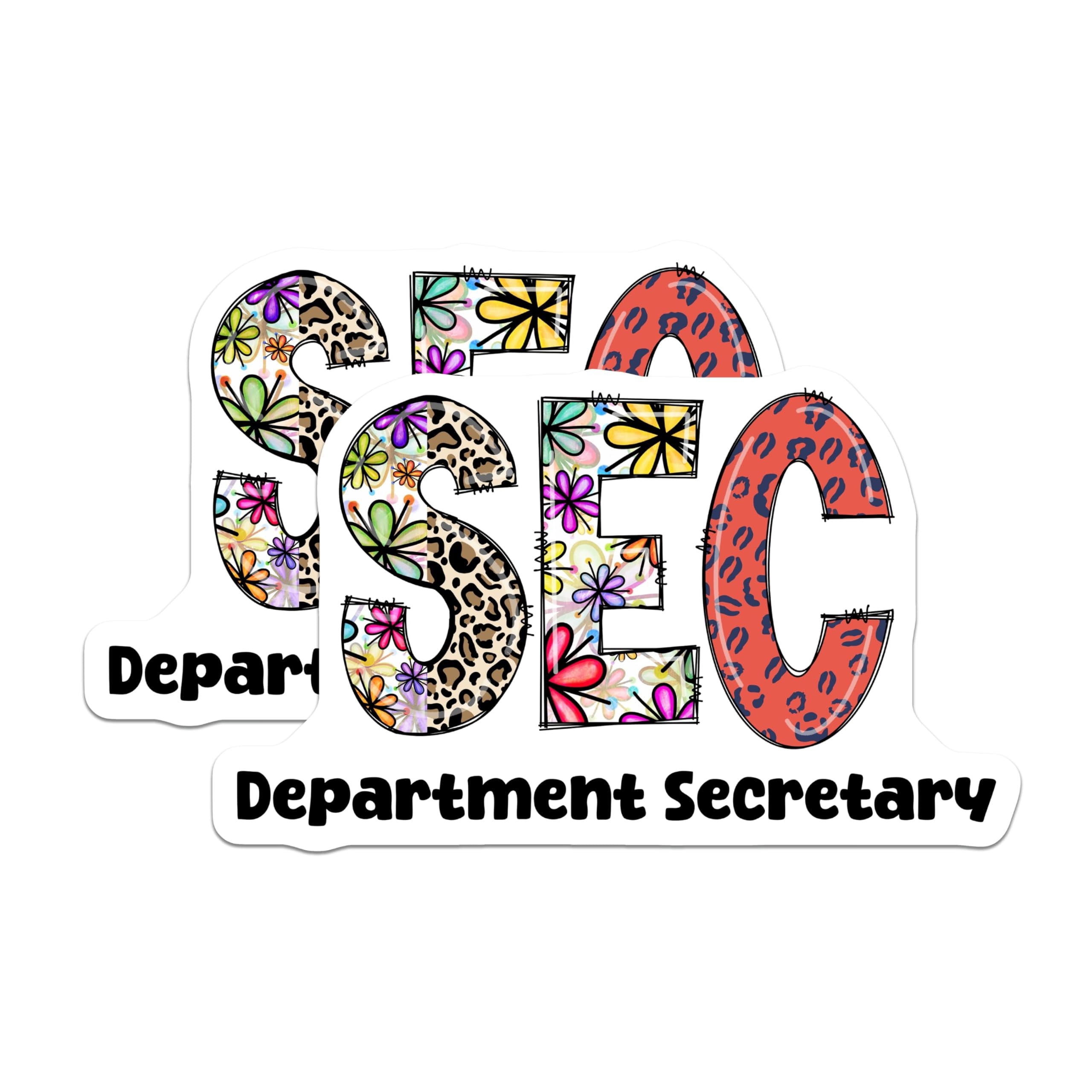 (2 Pack) Department Secretary Magnets - SEC Floral - Animal Print ...
