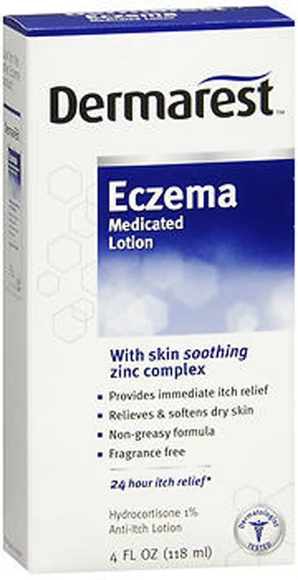 2 Pack Dermarest Eczema Medicated Lotion, Itch Relief Hydrocortisone 1% ...