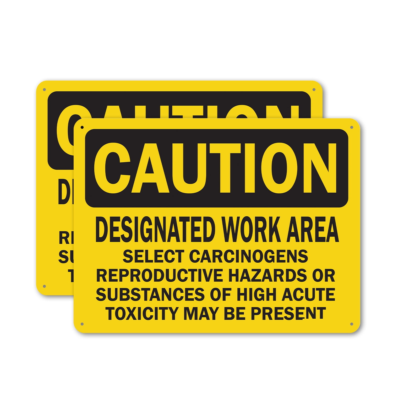 (2 Pack) Designated Work Area Select Carcinogens Reproductive Hazards ...