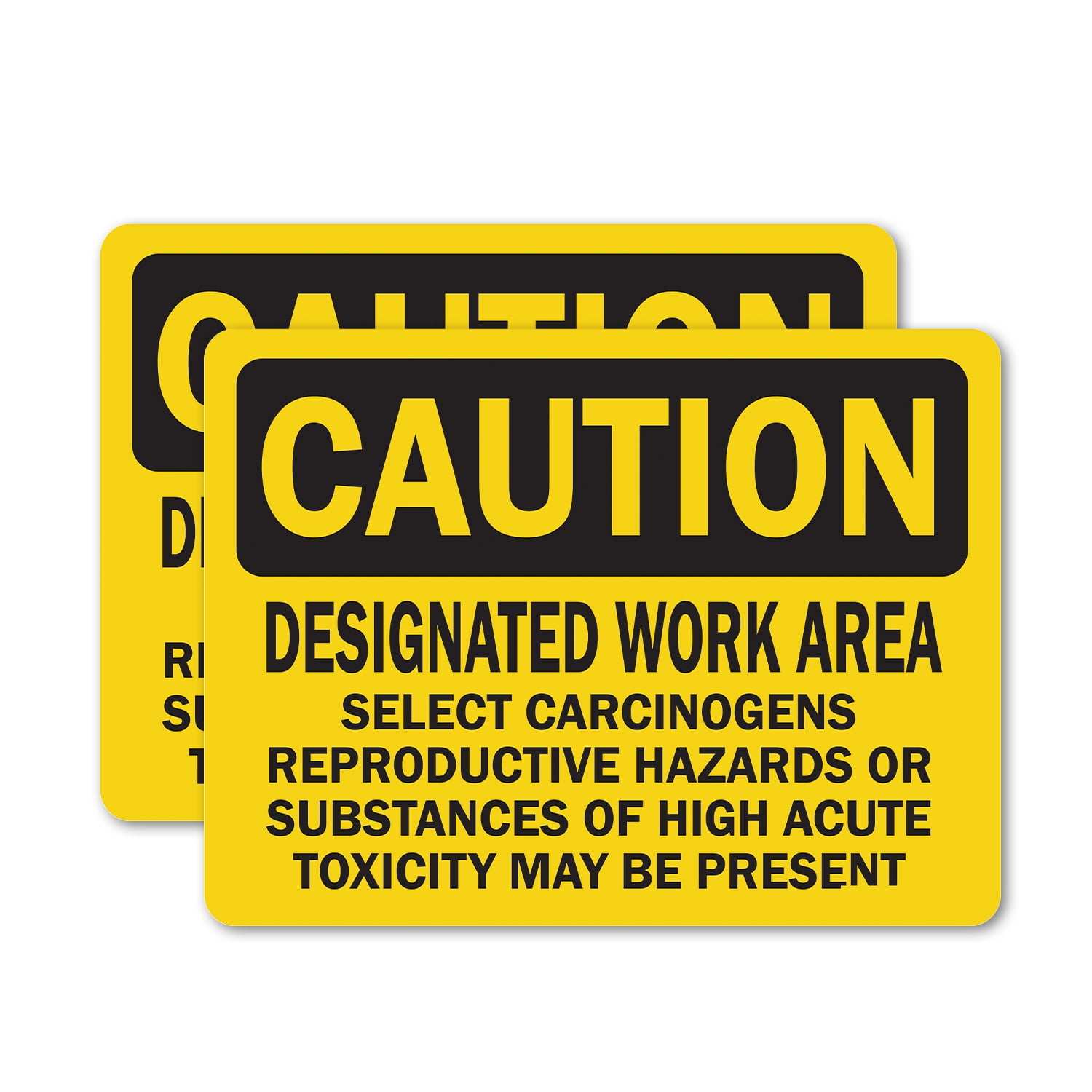 (2 Pack) Designated Work Area Select Carcinogens Reproductive Hazards ...