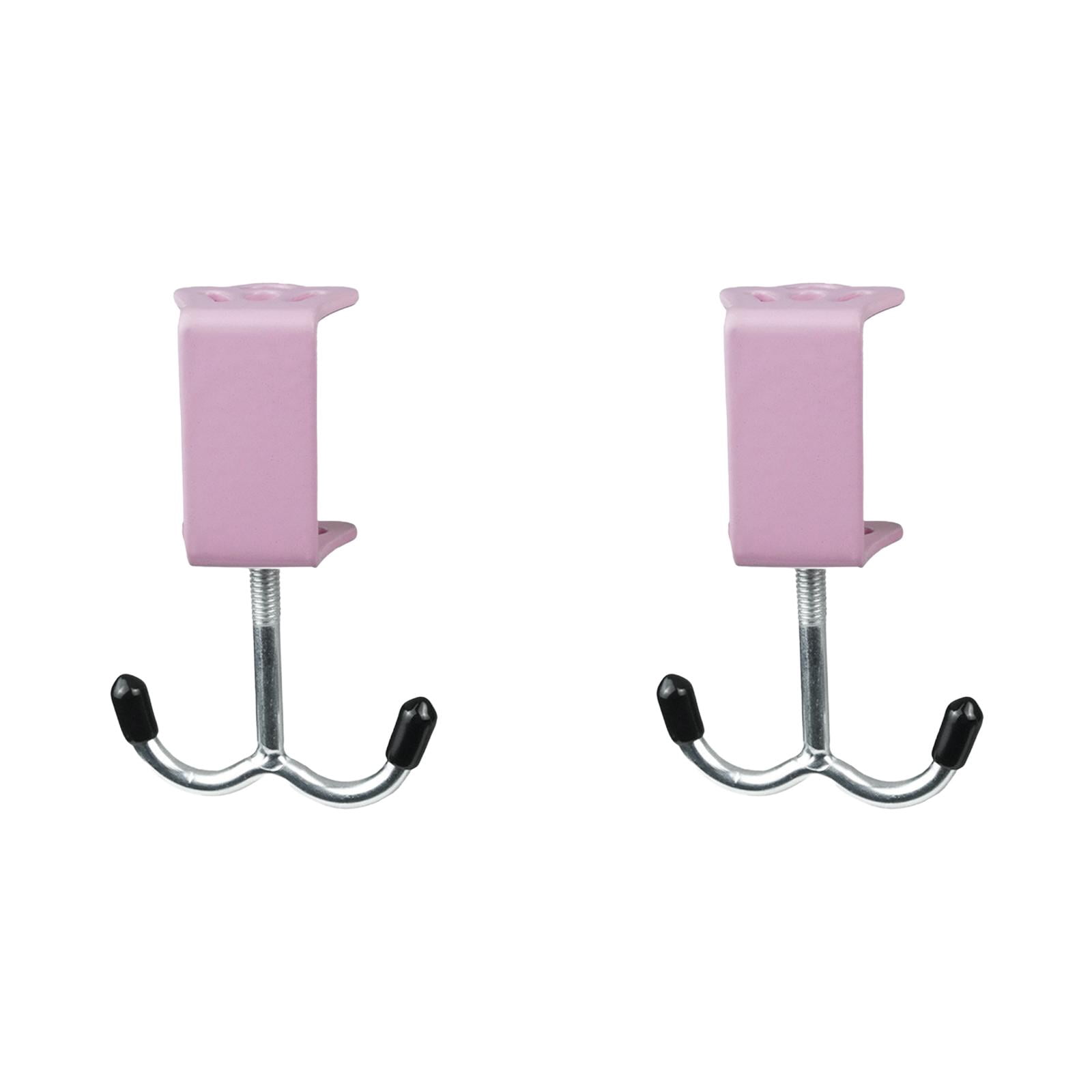 2 Pack Desk Bag Hanger with Double Hooks, Adjustable Clamp Mount for ...