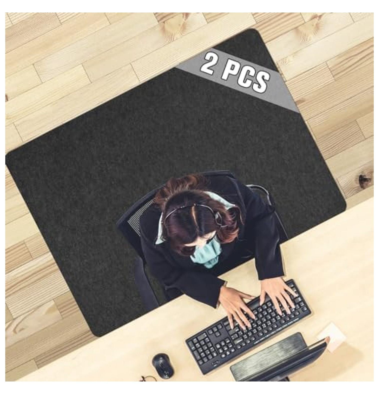 2 Pack Desk Chair Mat for Hardwood Floor & Tile 55"x35" Office Chair ...