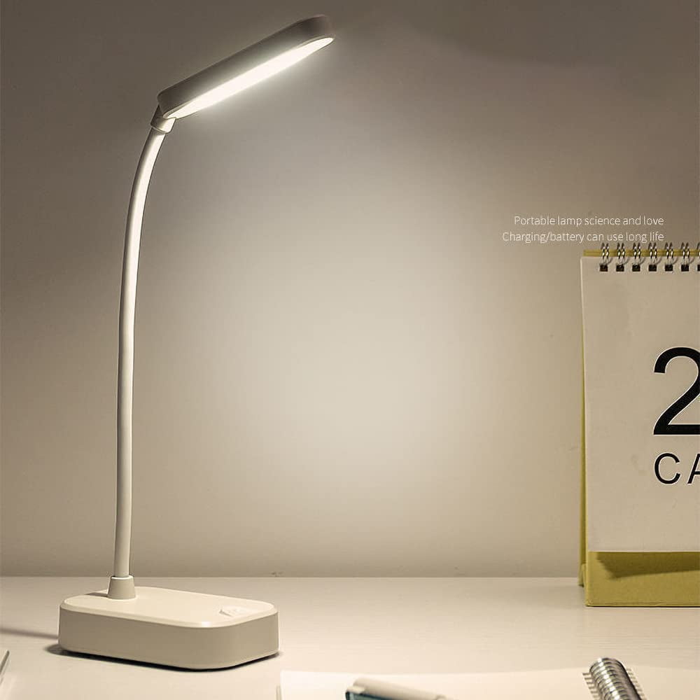 2 Pack Desk Lamp Battery Powered, USB Adjustable Rotating Hose, 3 ...