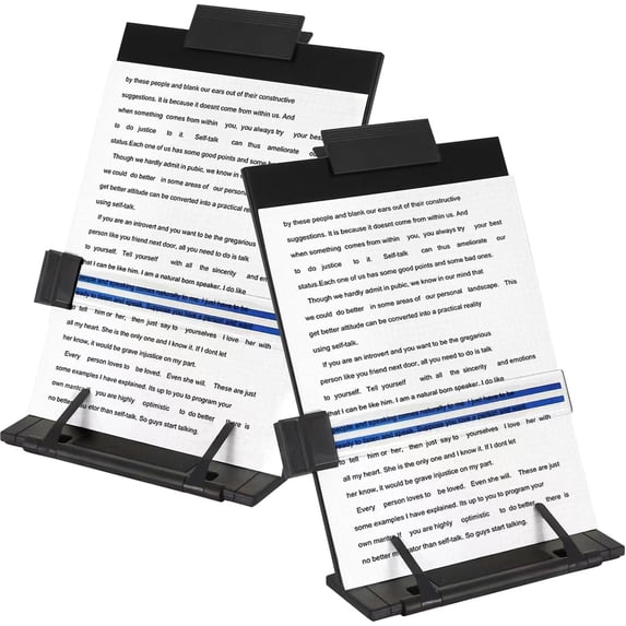 2 Pack Desktop Document Holder Stand with 7 Adjustable Position, Black ...
