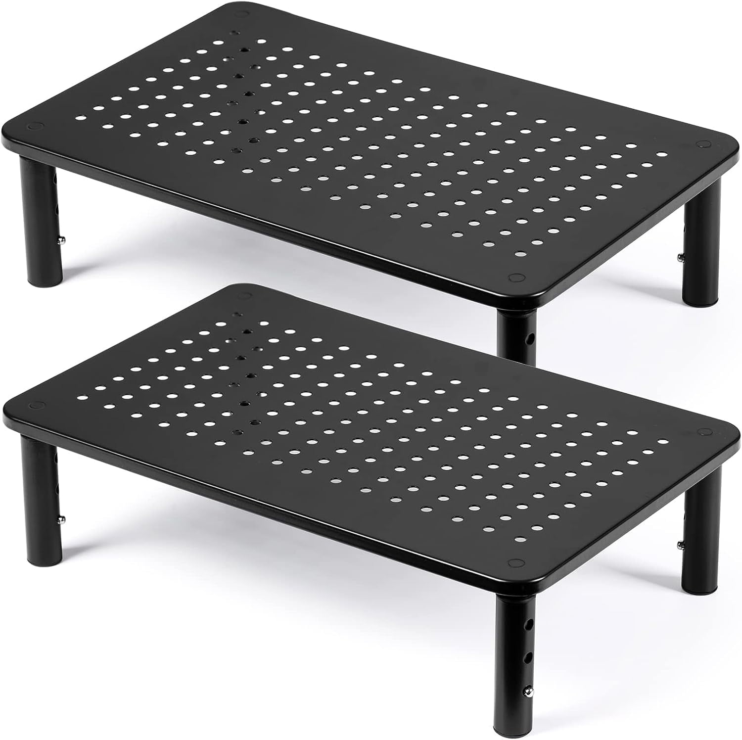 2 Pack Desktop Riser, 3 Height Adjustable Monitor stands for Monitors ...