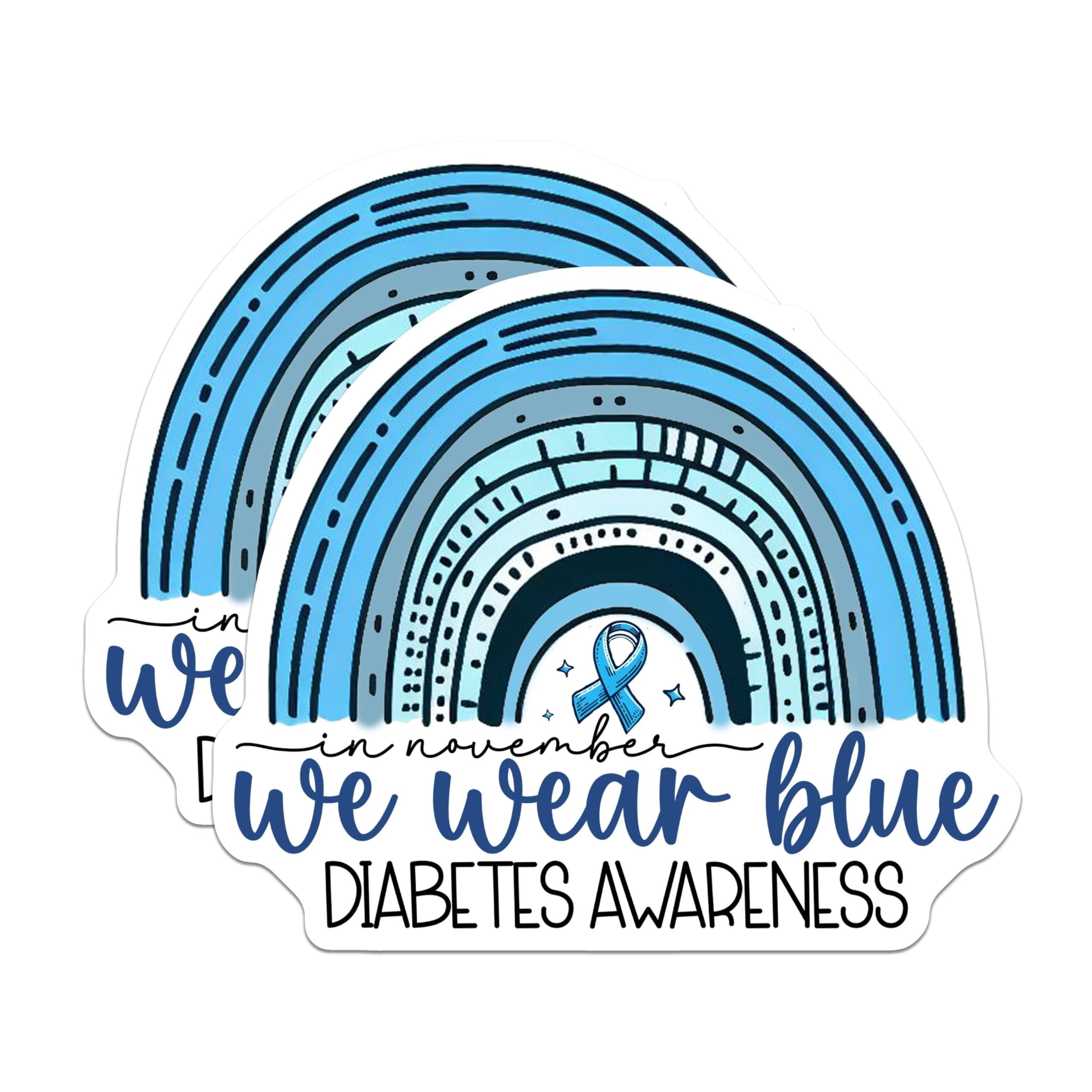 (2 Pack) Diabetes Awareness Magnets - Blue Awareness Ribbon - Diabetes ...