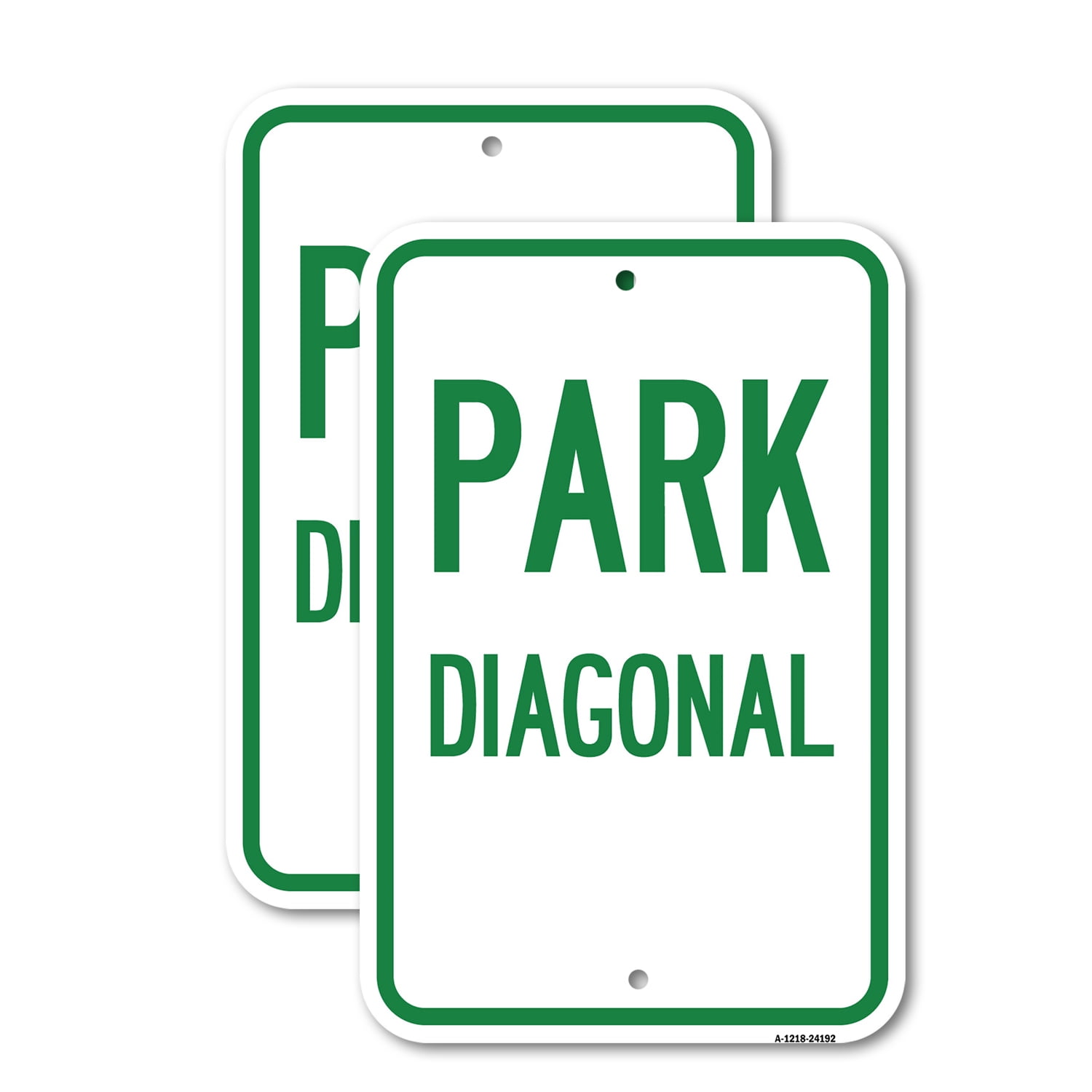 (2 Pack) Diagonal Parking 1 | 18" X 24" Heavy-Gauge Aluminum Sign ...