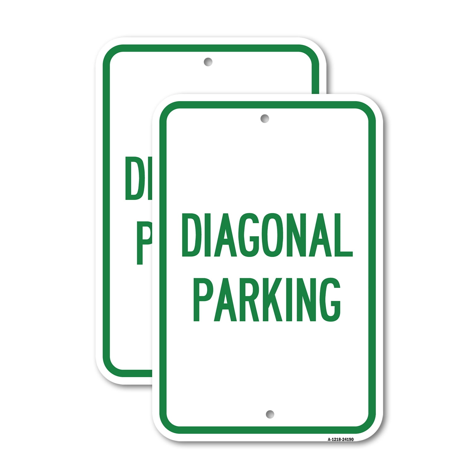(2 Pack) Diagonal Parking | 18" X 24" Heavy-Gauge Aluminum Sign | Rust ...