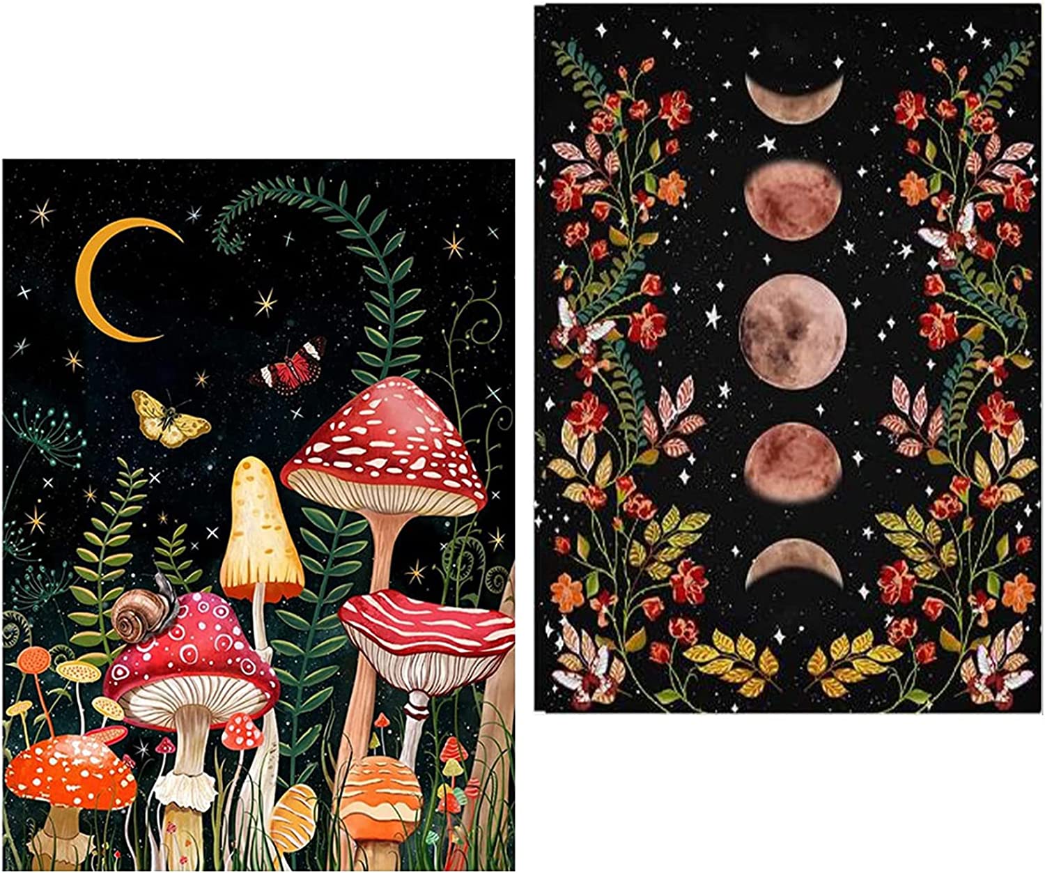 2 Pack Diamond Painting Kits for Adults,5D DIY Mushroom Forest Full ...