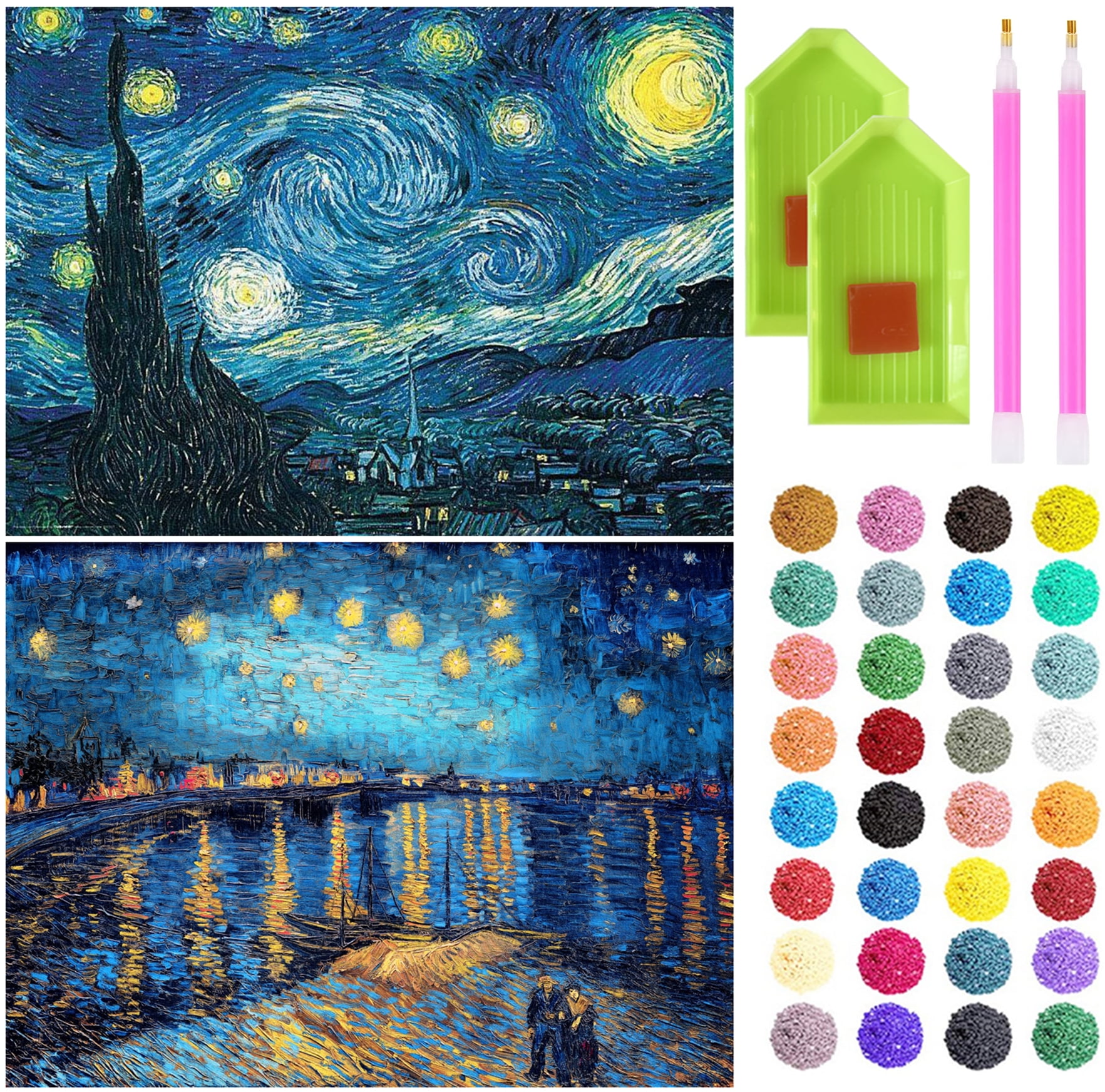 2-Pack Diamond Painting Kits for Adults, Famous Paintings by Van Gogh ...