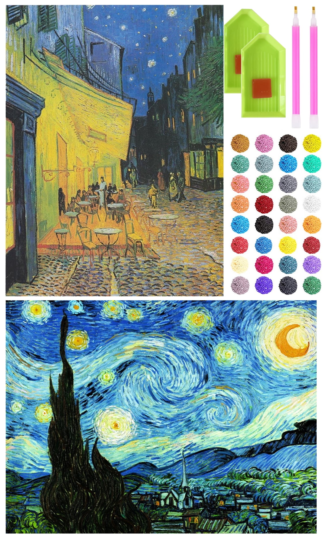 2-Pack Diamond Painting Kits for Adults, Famous Paintings by Van Gogh ...