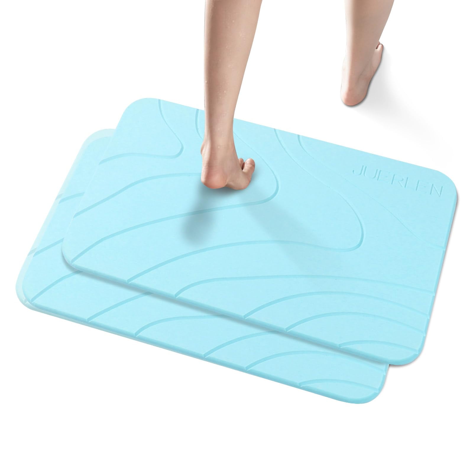 2 Pack Diatomaceous Earth Shower Mat, Stone Bath Mat, Nonslip Super ...