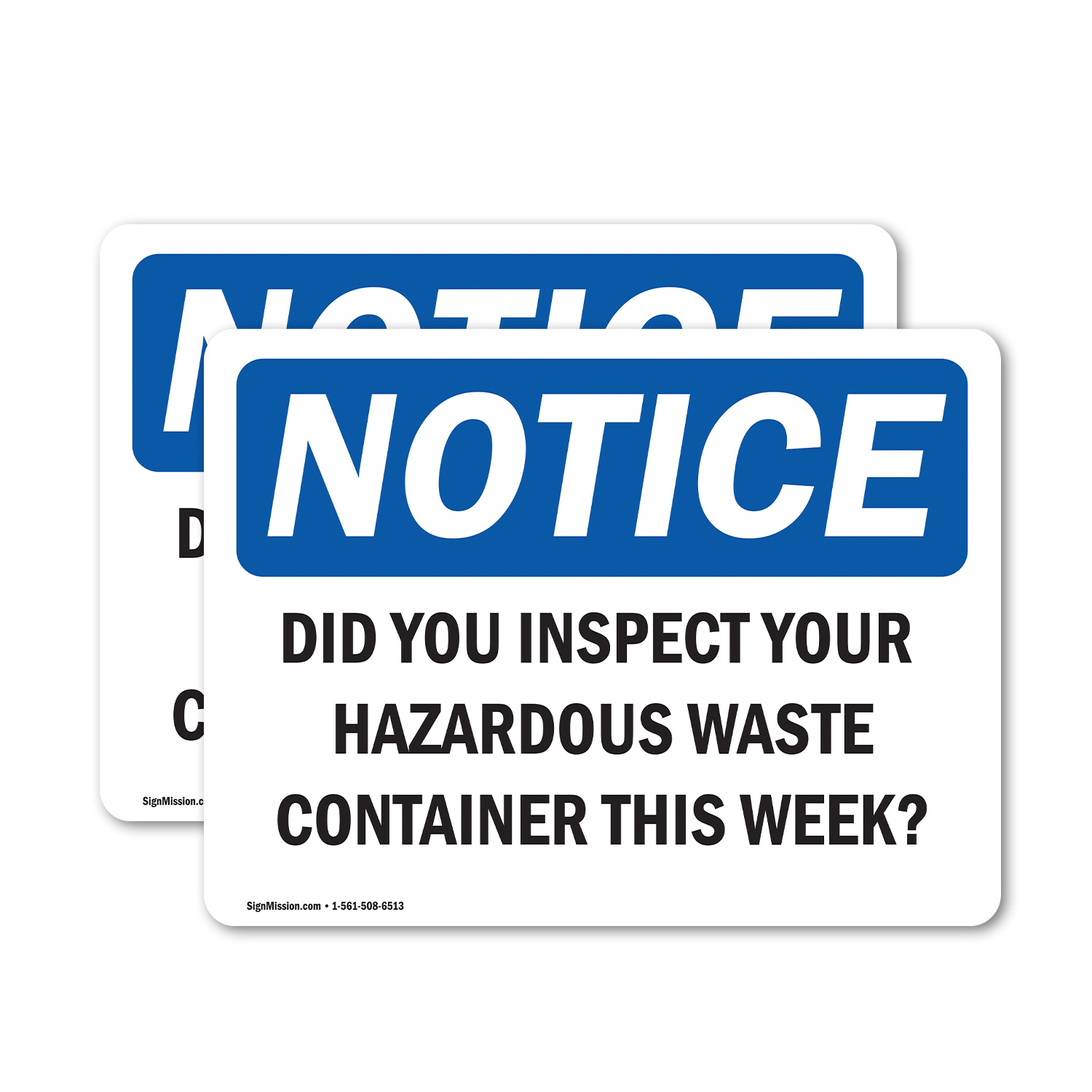 (2 Pack) Did You Inspect Your Hazardous Waste Containers OSHA Notice ...