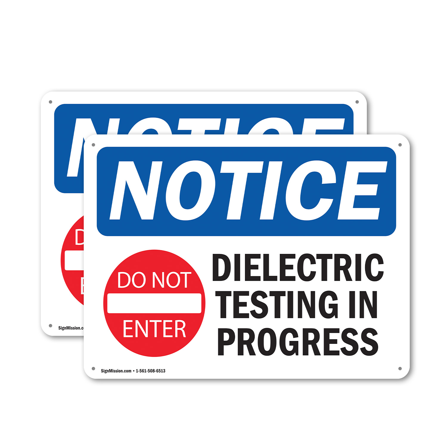 (2 Pack) Dielectric Testing In Progress OSHA Notice Sign 18 Inch X 12 ...
