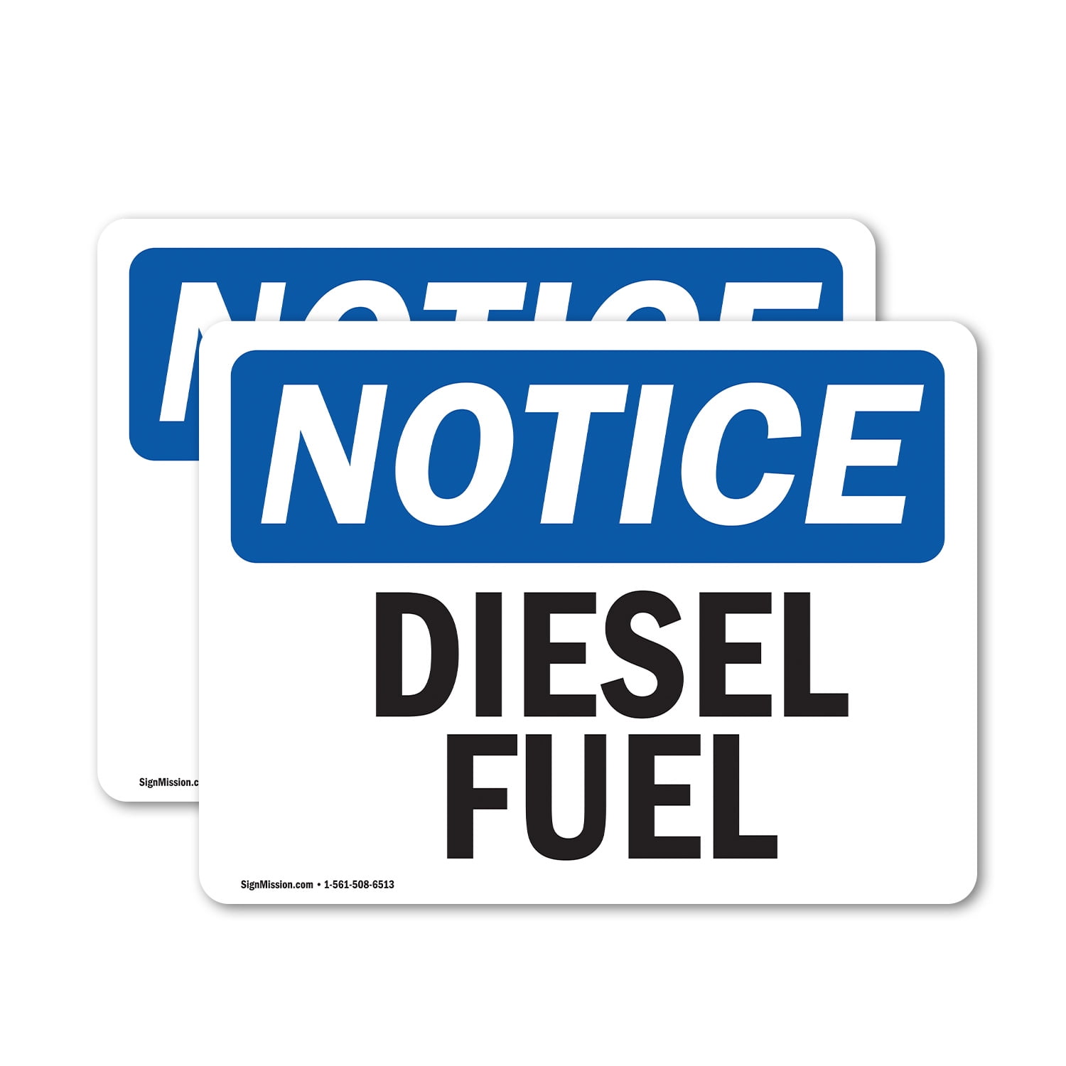(2 Pack) Diesel Fuel OSHA Notice Sign 24 Inch X 18 Inch Vinyl Label ...