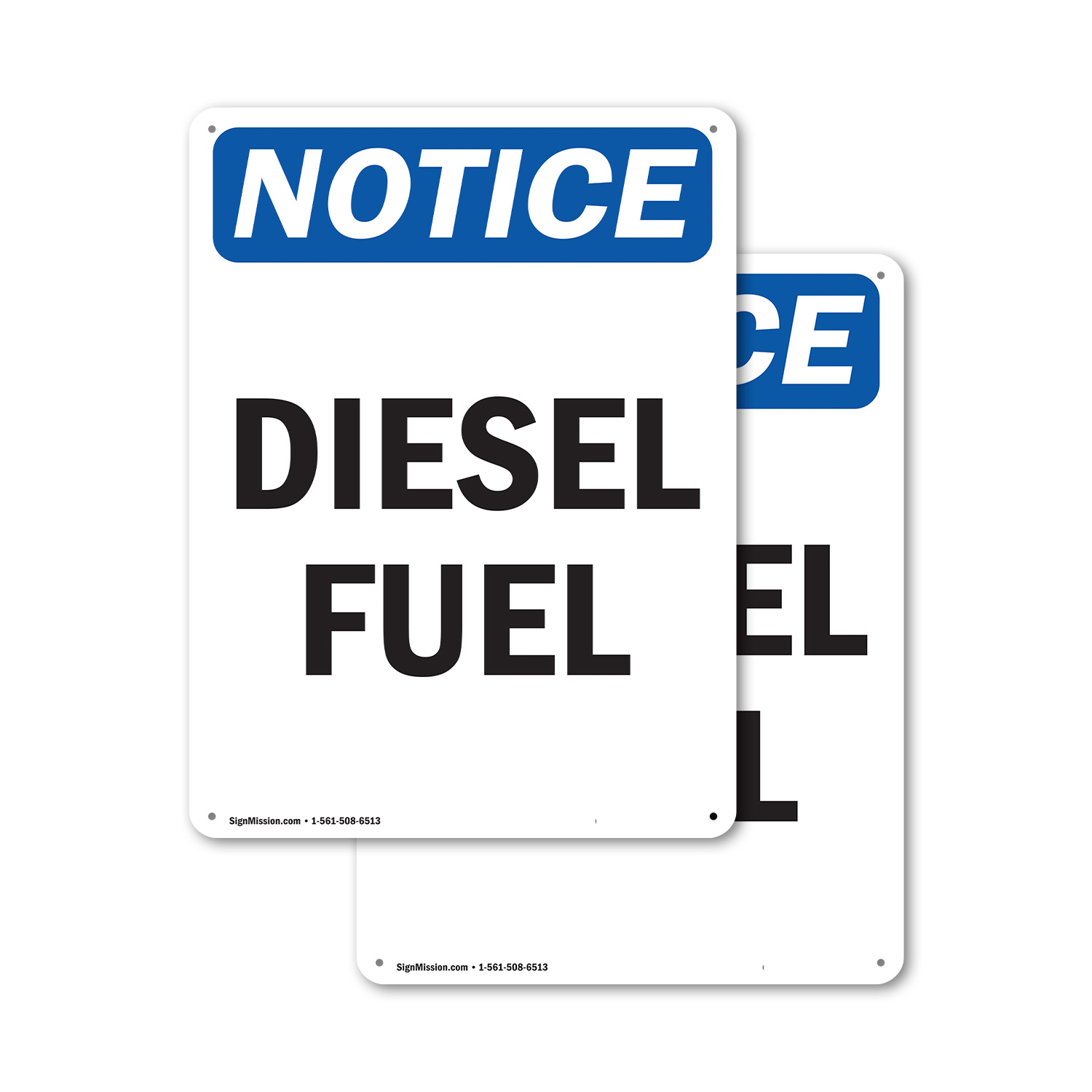 (2 Pack) Diesel Fuel OSHA Notice Sign 7 Inch X 10 Inch Plastic Sign ...