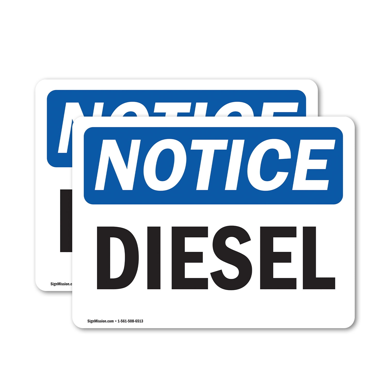 (2 Pack) Diesel OSHA Notice Sign 10 Inch X 7 Inch Vinyl Label Decal ...