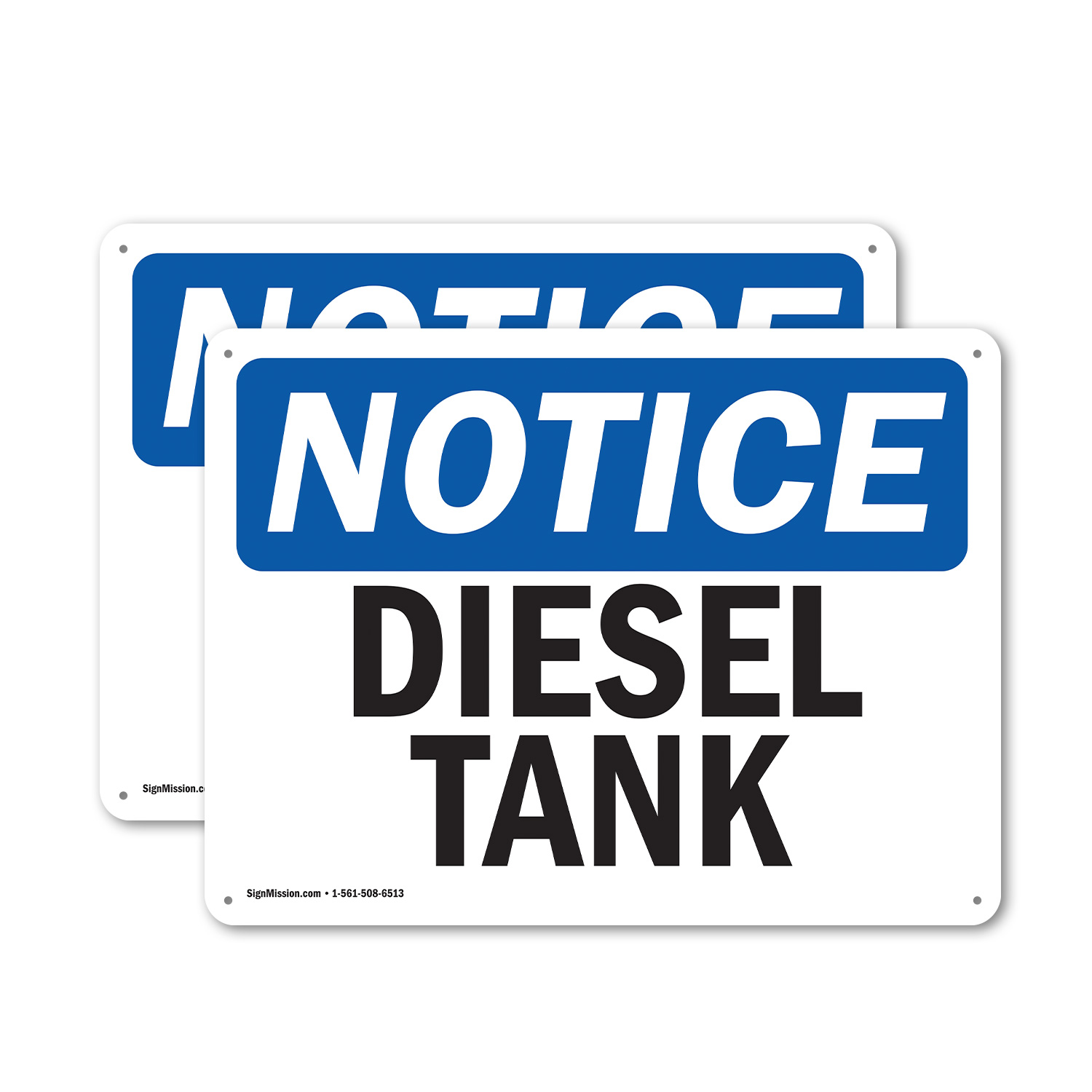 (2 Pack) Diesel Tank OSHA Notice Sign 18 Inch X 12 Inch Indoor ...