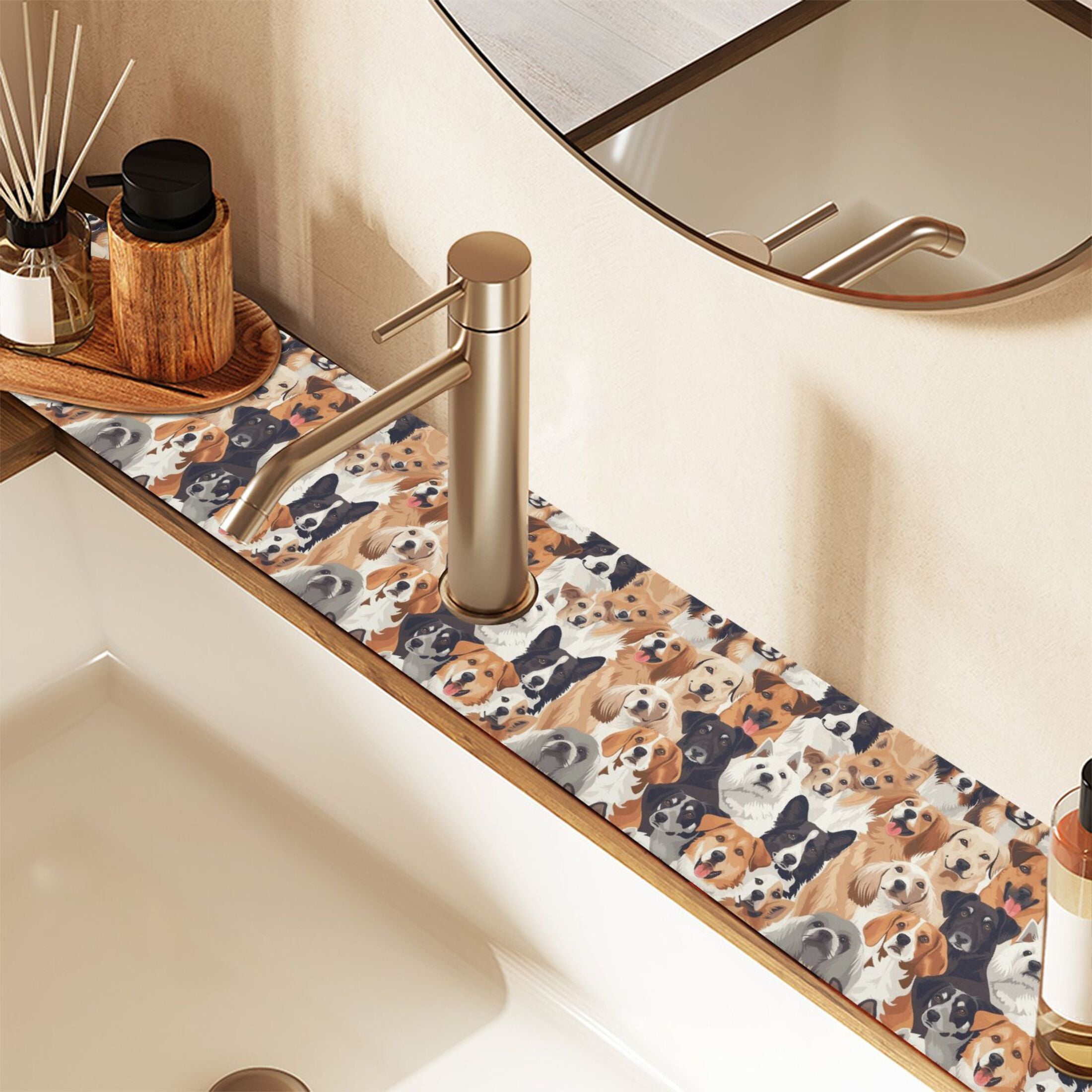 2 Pack Different Breeds Dogs Faucet Mat for Kitchen Sink 30'' Sink ...