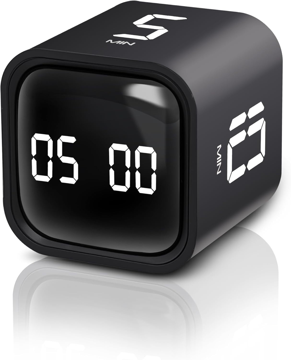 2-Pack Digital Cube Productivity Timers, Black and White Rechargeable ...