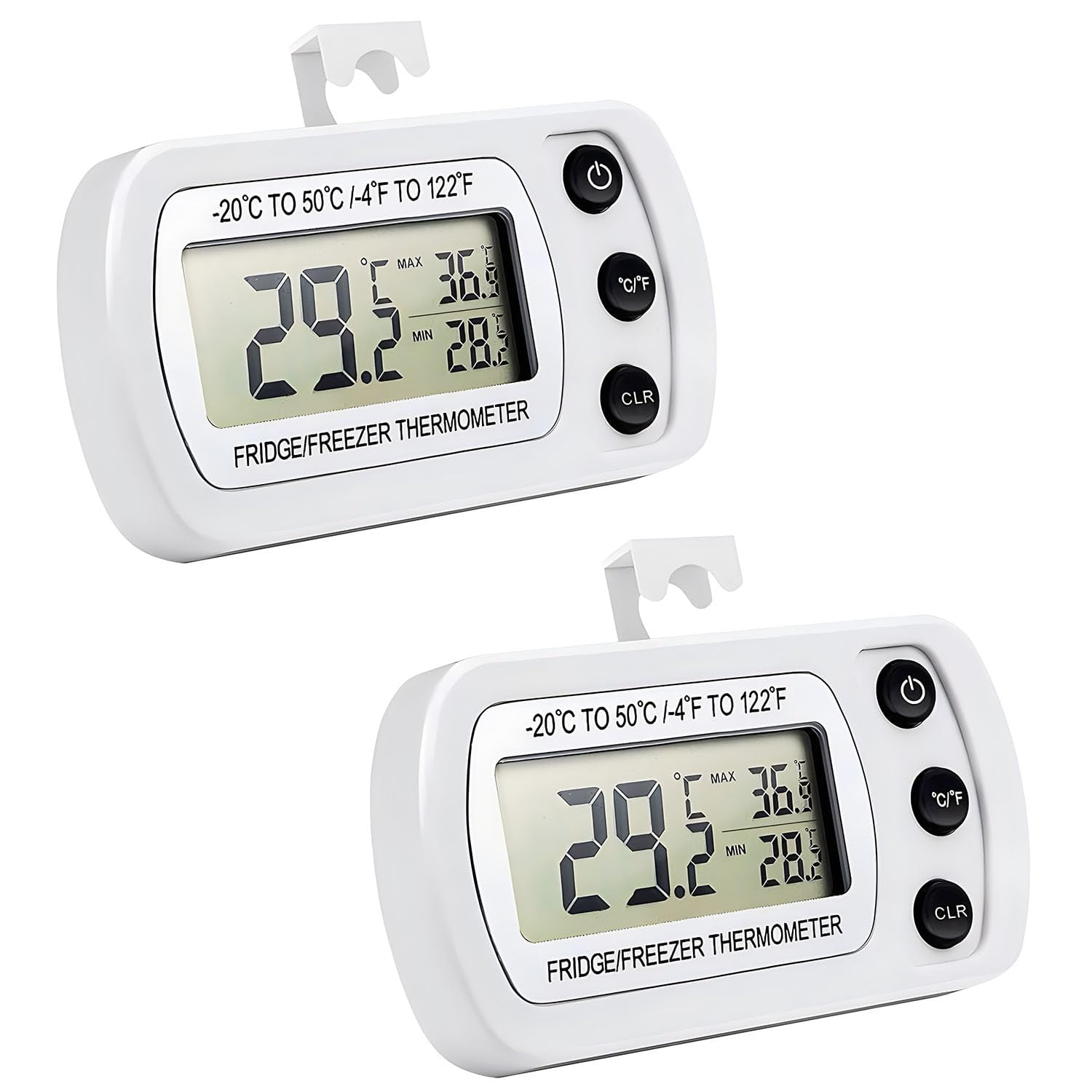 2 Pack Digital Fridge Freeze Room Thermometer, Waterproof Refrigerator ...