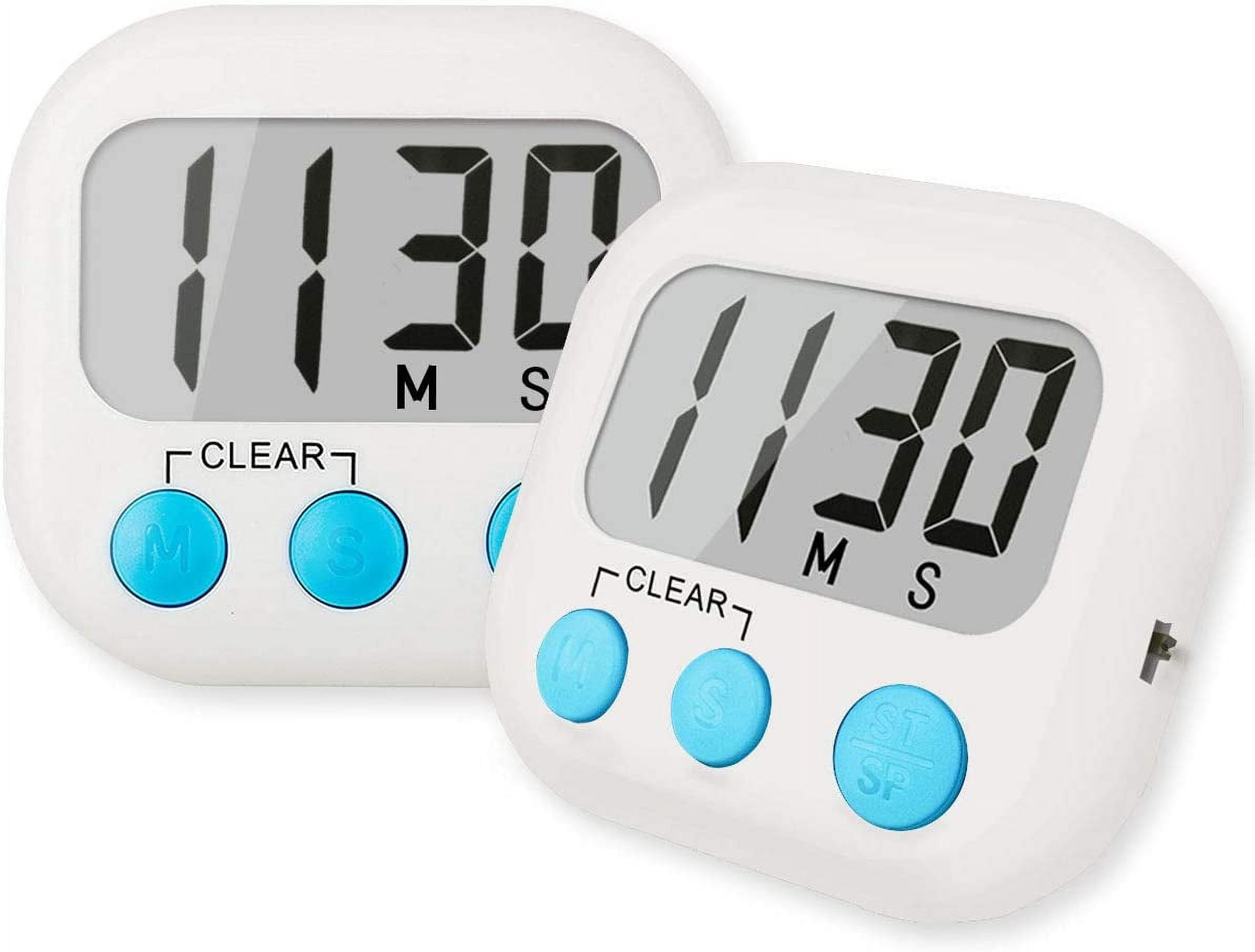 2-Pack Digital Kitchen Timers, Loud Alarm, Magnetic Backing - Walmart.com