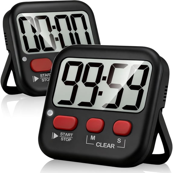2 Pack Digital Timer for Kids, Magnetic Countdown Kitchen Timers ...