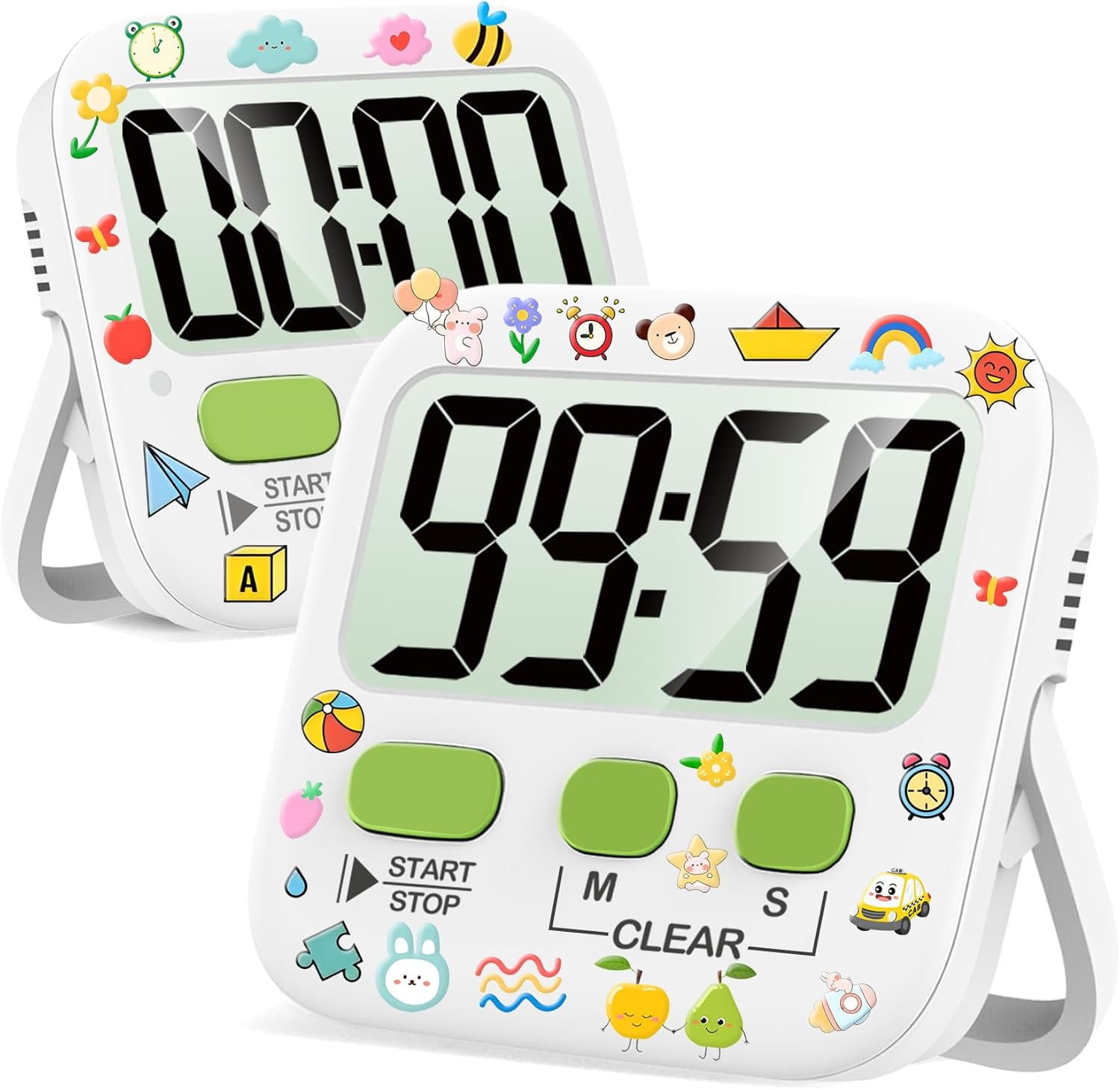 2 Pack Digital Timer for Kids, Magnetic Countdown Kitchen Timers for Cooking, Egg, Classroom ...