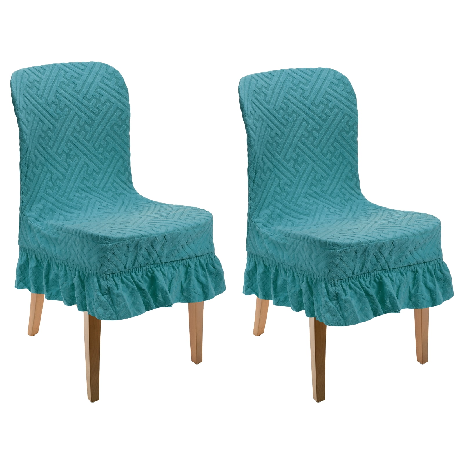 2 Pack Dining Room Chair Covers, Parson Chair Slipcover with Skirt ...