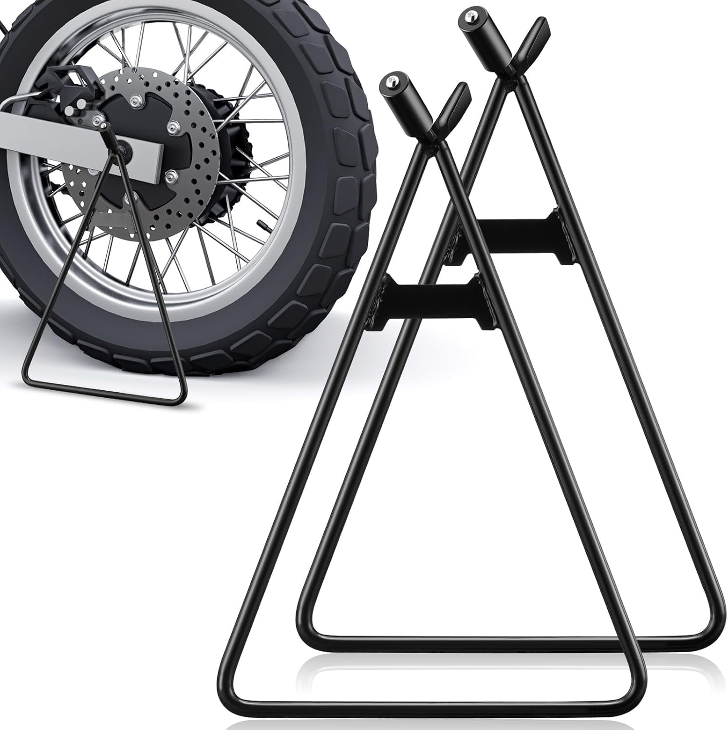 2 Pack Dirt Bike Triangle Stand Motorcycle Stand Rear Wheel Solid Steel ...
