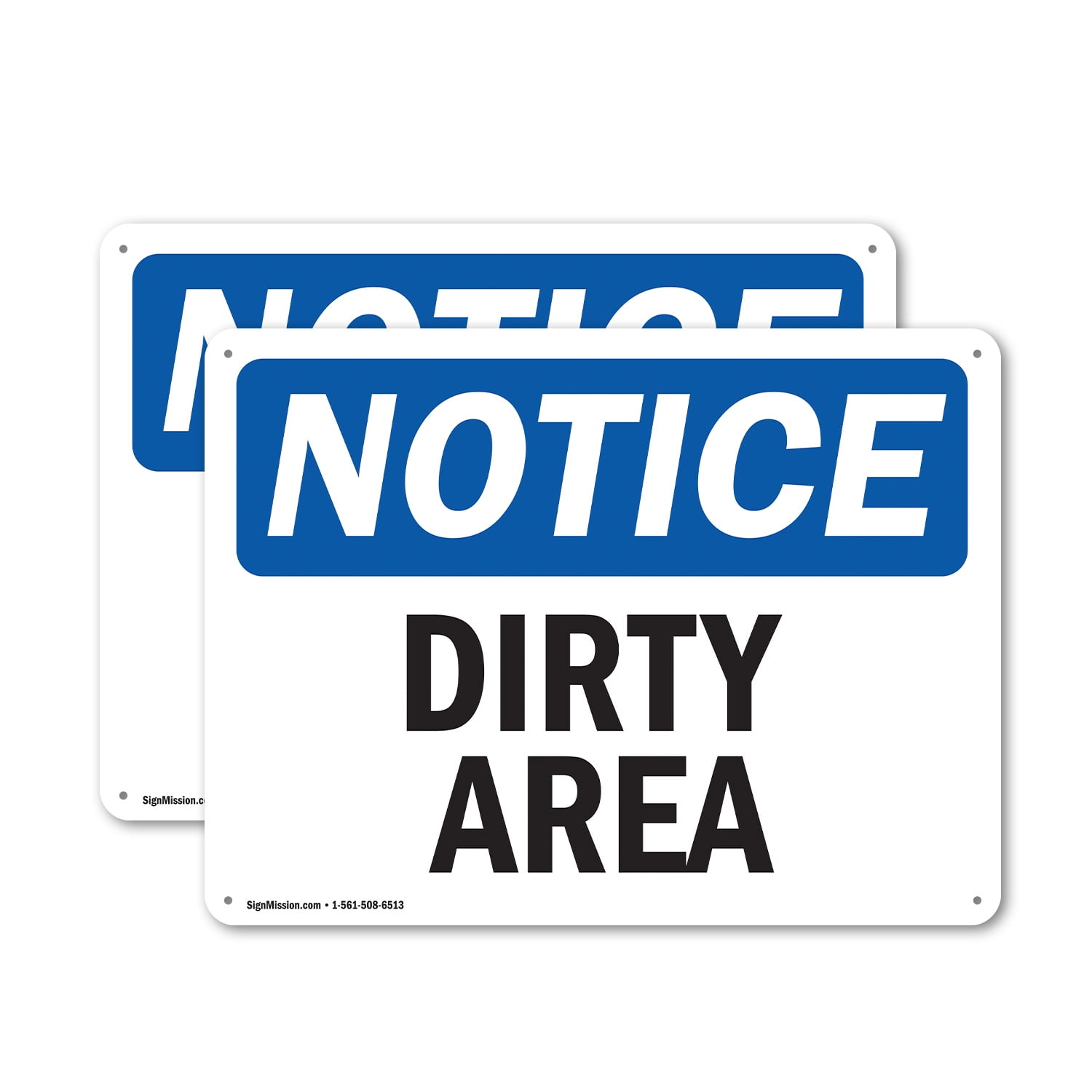 (2 Pack) Dirty Area OSHA Notice Sign 10 Inch X 7 Inch Indoor / Outdoor ...