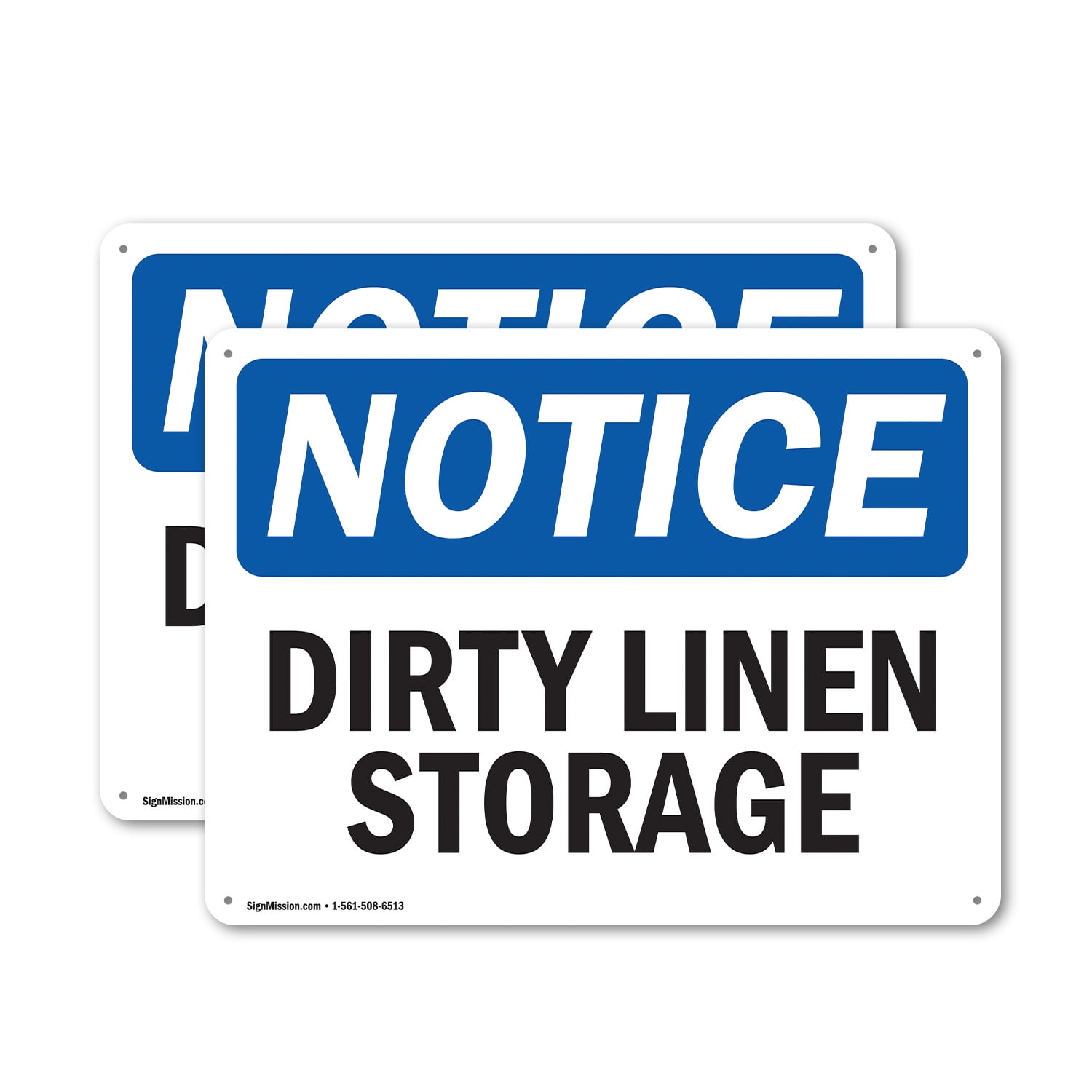 (2 Pack) Dirty Linen Storage OSHA Notice Sign 14 Inch X 10 Inch Indoor ...