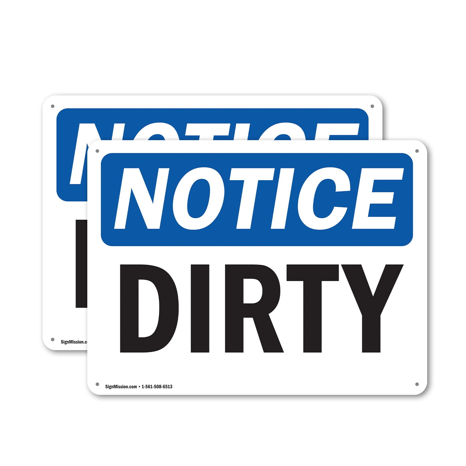 (2 Pack) Dirty OSHA Notice Sign 14 Inch X 10 Inch Indoor / Outdoor Rust ...