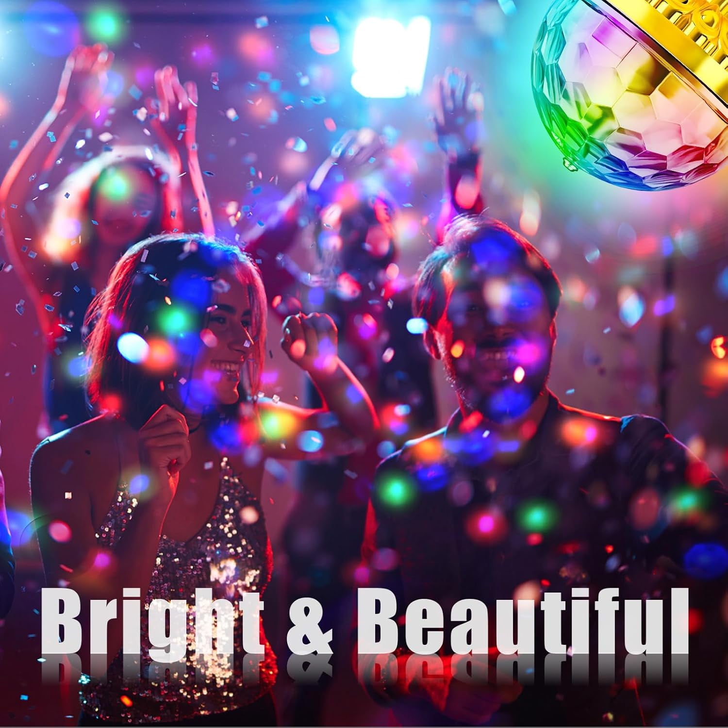 2 Pack Disco Ball Light Disco Ball Diffuser Colorful Rotating Magic ...