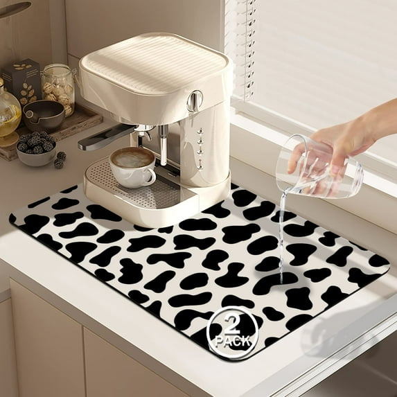 2 Pack Dish Drying Mat Drying Mat for Kitchen Counter, Coffee Mat ...