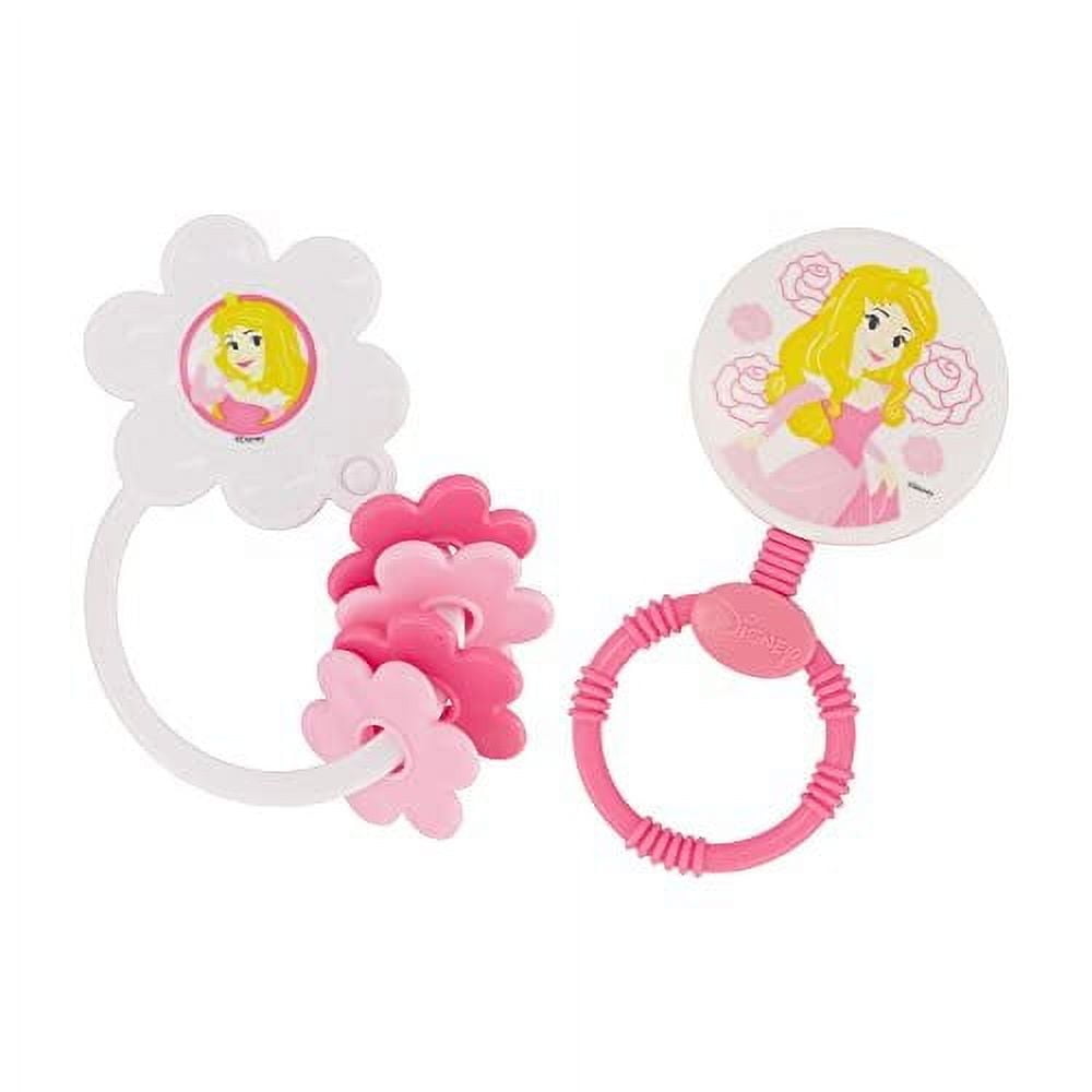 2 Pack Disney Princess Character Shape Rattle and Keyring Teether ...