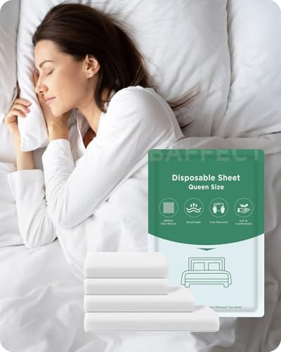 2 Pack Disposable Bed Sheets Fitted Sheets, Disposable Sheets for ...