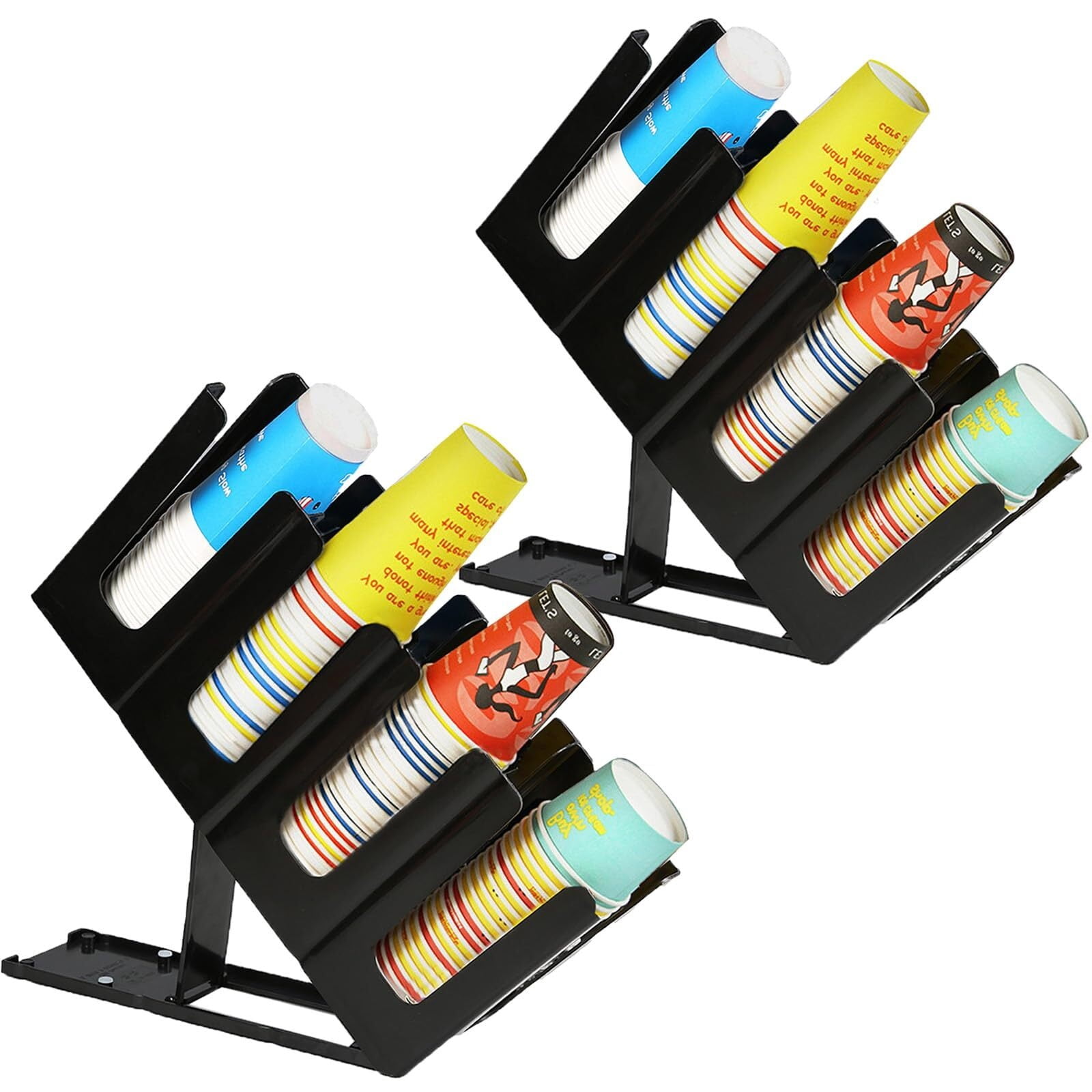 2 Pack Disposable Paper Cup Dispenser - Adjustable Coffee Cup and Lid ...