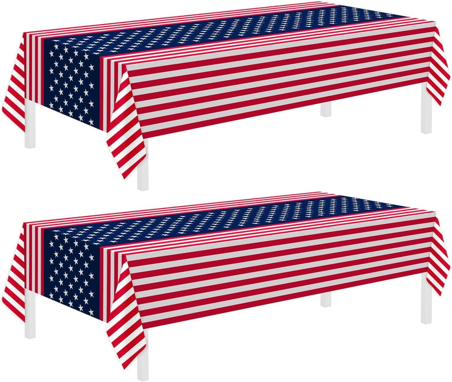 2 Pack Disposable Patriotic Tablecloth American Flag Tablecloths 54" x ...